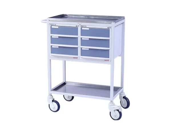 Hospital Medicine Trolley 6 Drawers - riyomeditech